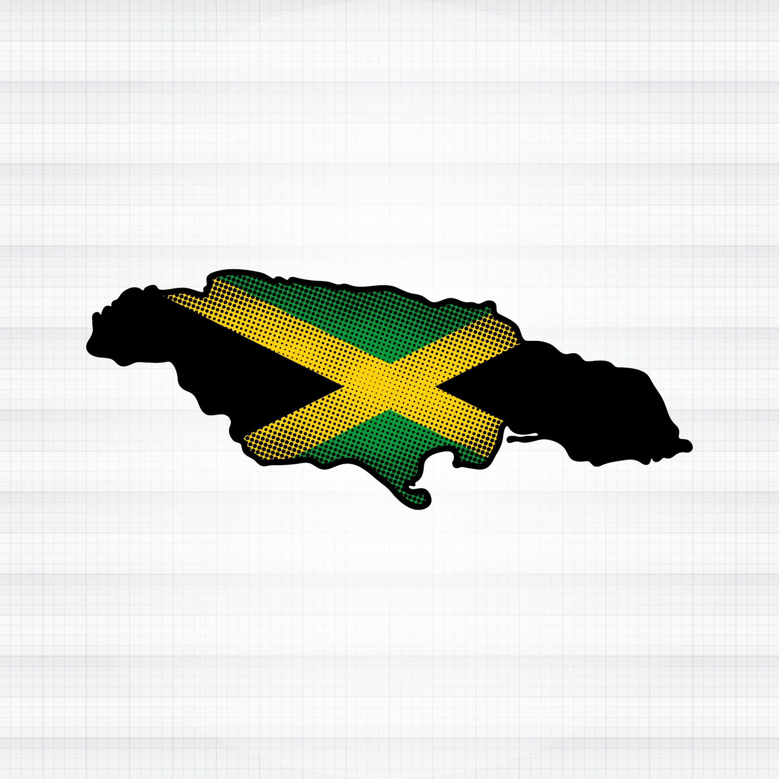 Jamaica Maps SVG PNG PDF Jamaican Flag Map Halftone Gradient Black ...