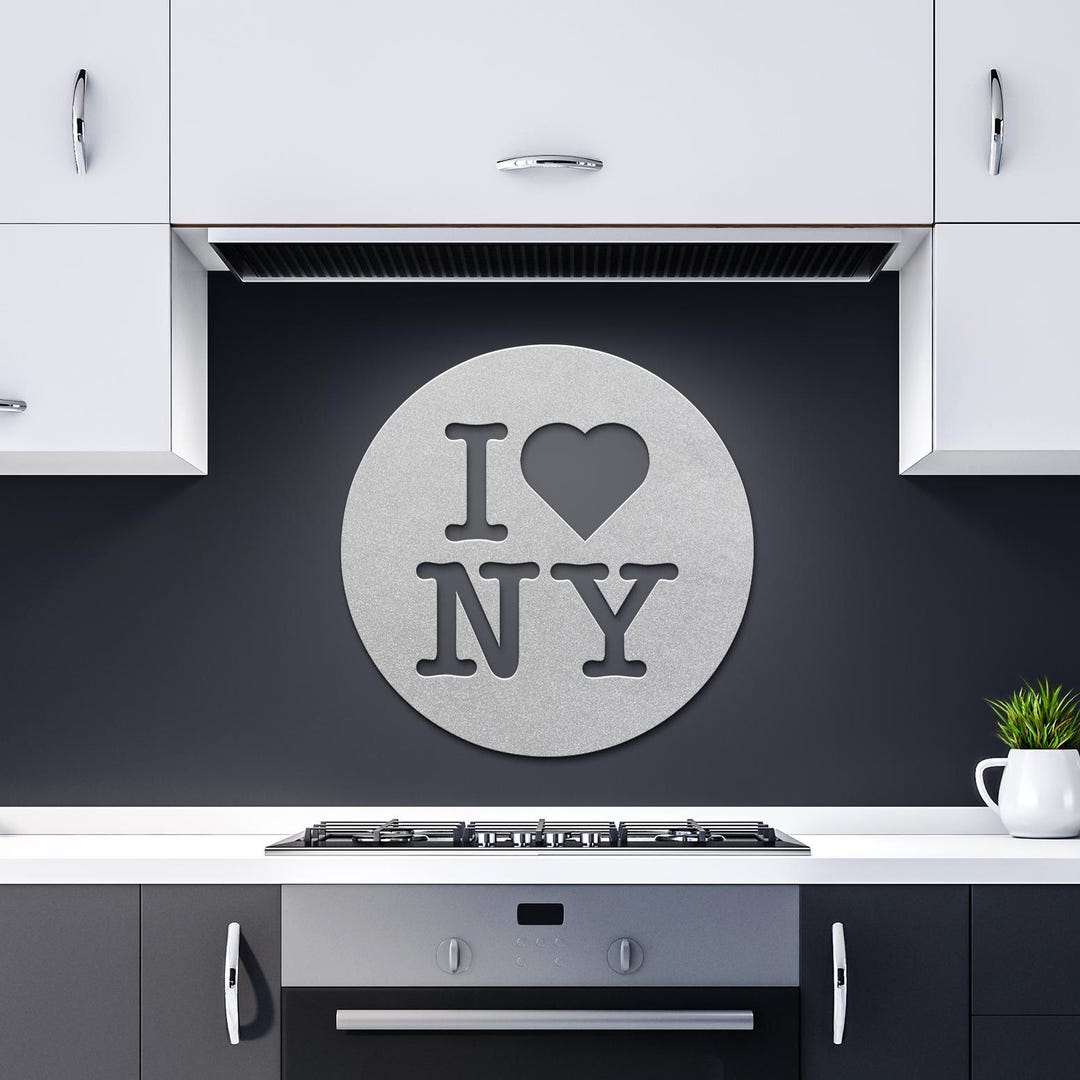 I Love NY Metal Wall Art Sign, New York City Typography Decor, Retro ...