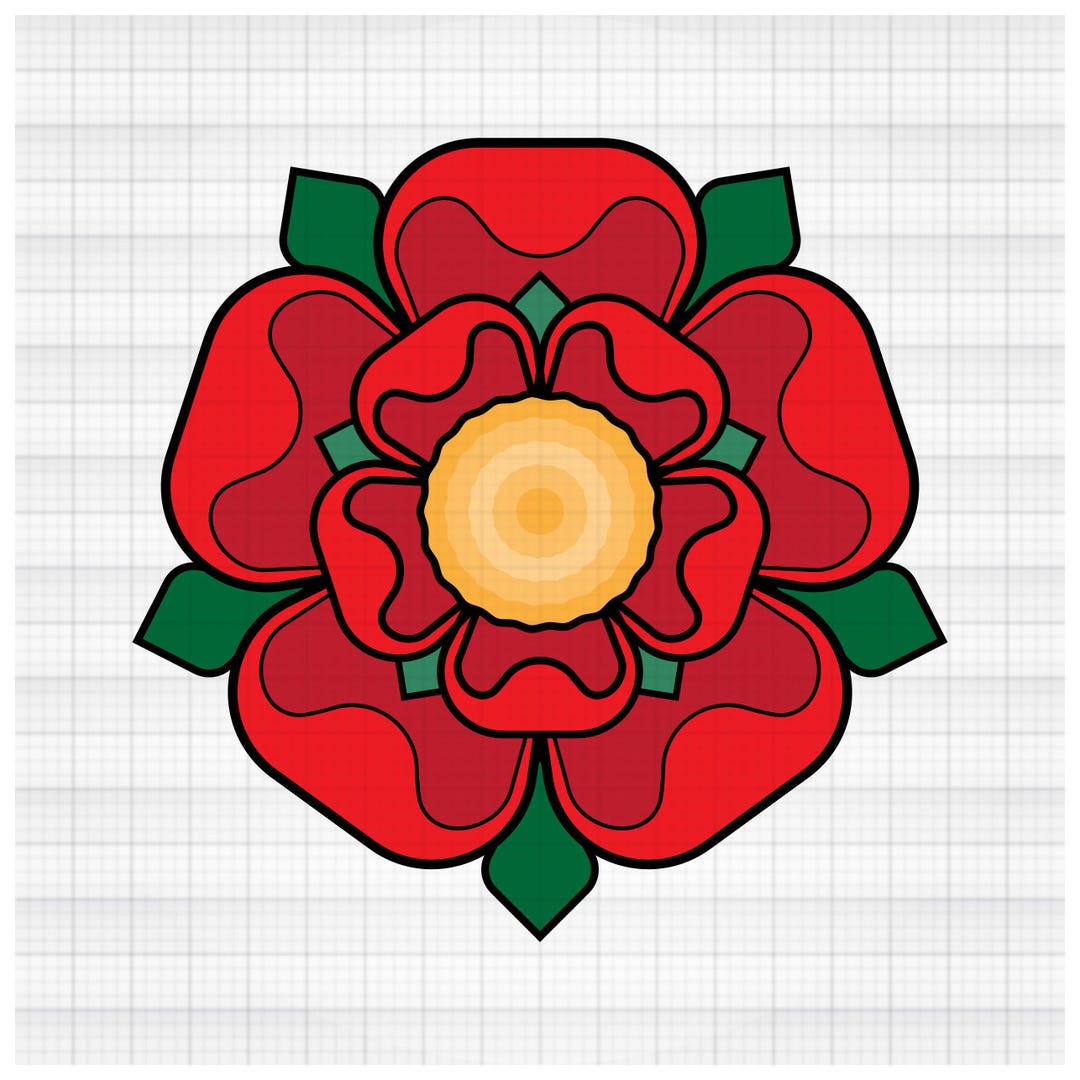Red Rose of Lancaster SVG PNG | Medieval Heraldic Floral Emblem Clipart ...