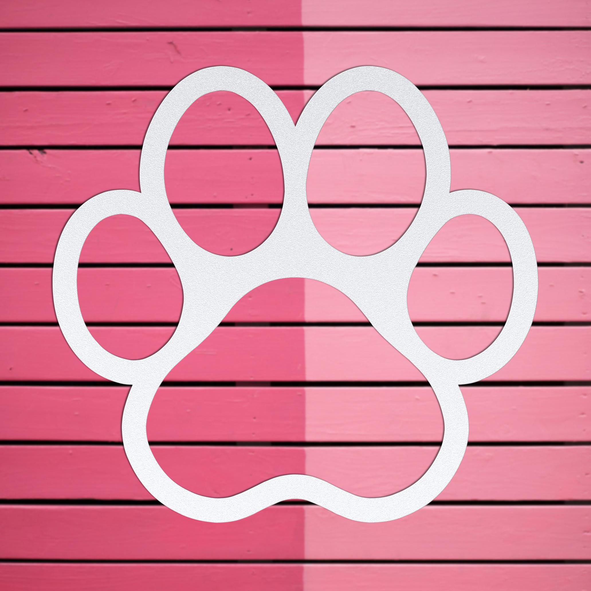 Dog Paw Print Metal Wall Art Sign, Minimalist Pet Puppy Paw Outline ...