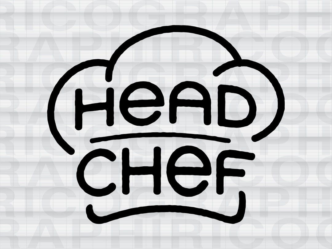 Head Chef (SVG PNG PDF) Culinary Executive Chef Title Hand Drawn ...