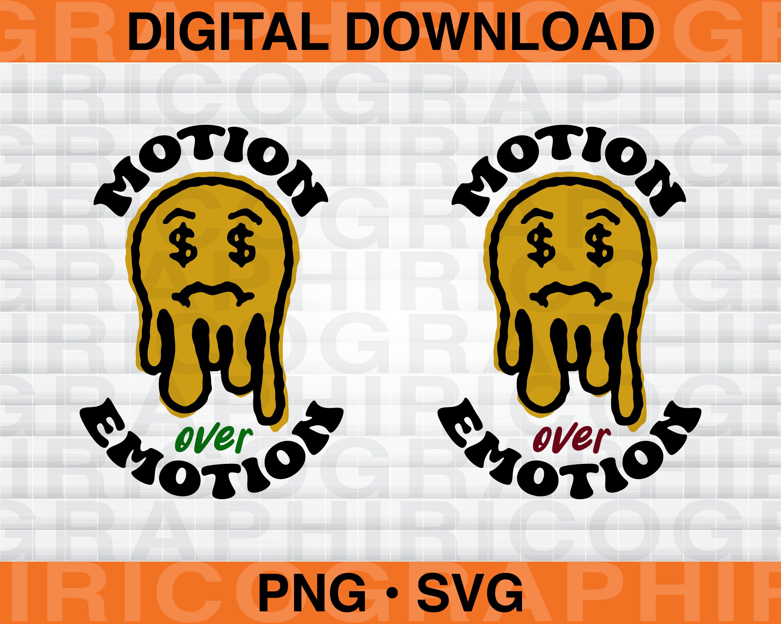 Motion Over Emotion Clipart PNG SVG, Melting Emoji Sad Face, Dollar ...
