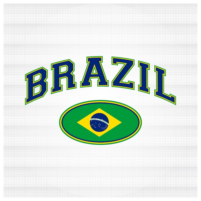 Brazil Name Flag SVG PNG South American Country Brazil Arched Lettering ...