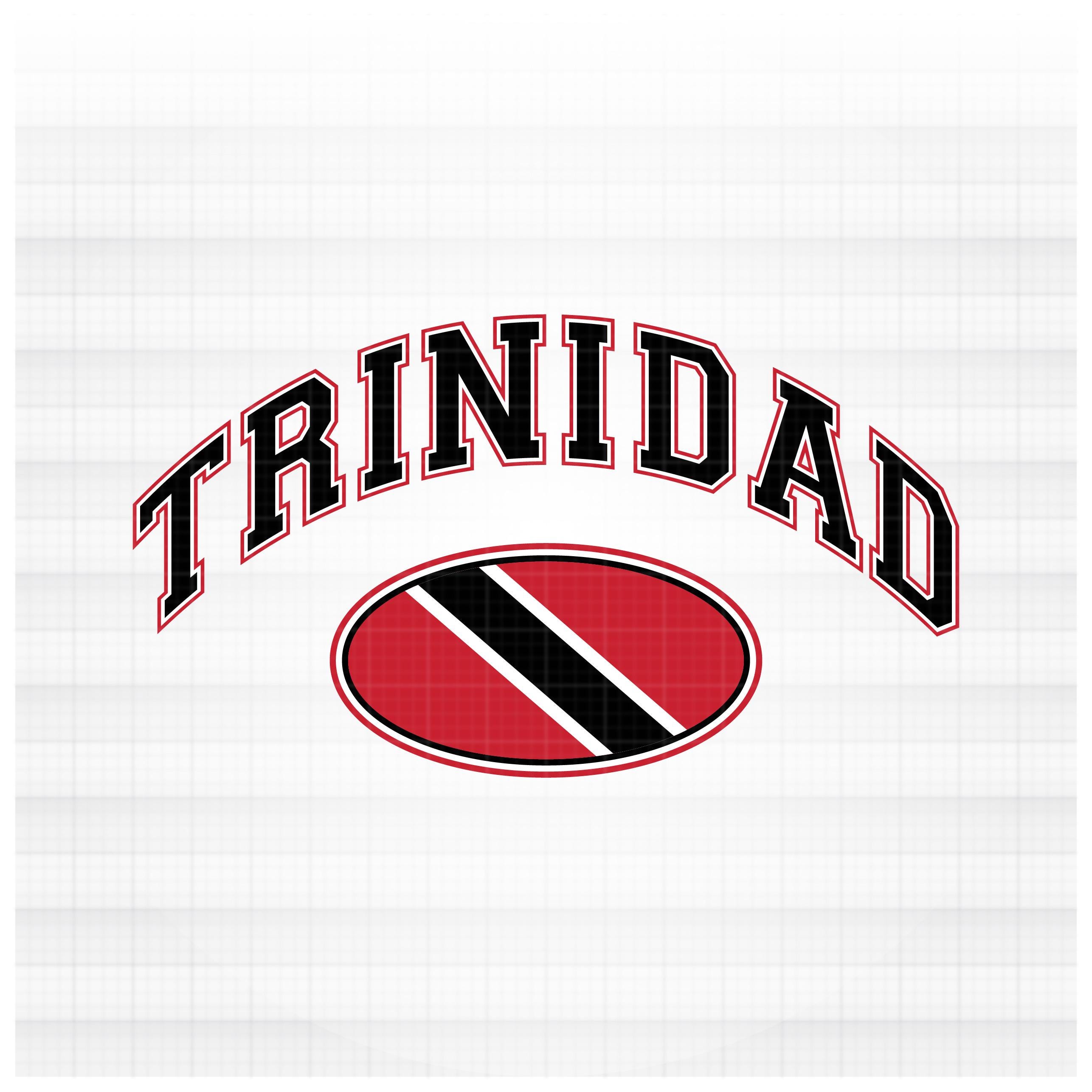 Trinidad Tobago Oval Flag (SVG PNG PDF) Trinidadian T-shirt Design ...
