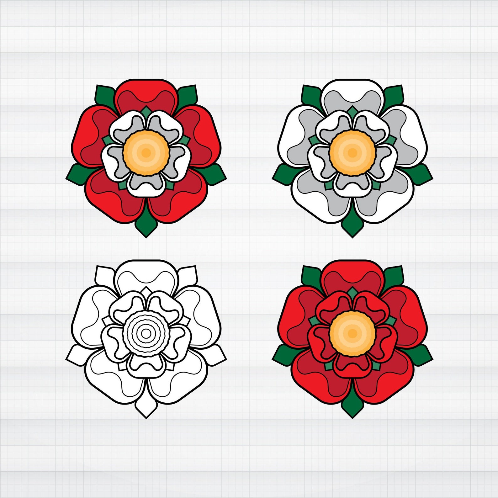 War of the Roses SVG PNG Bundle England Set of Flower Red White Tudor ...