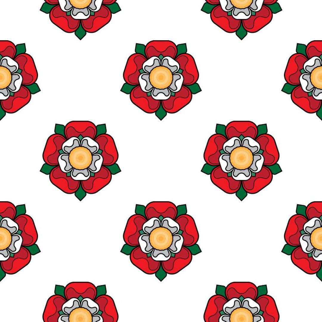 Tudor Rose of England Pattern (SVG PNG JPG) White Flowers Seamless ...