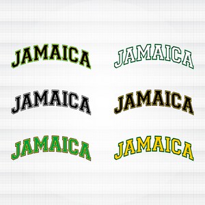 Jamaica Arched Text SVG PNG PDF T-shirt Design Lettering Cricut ...