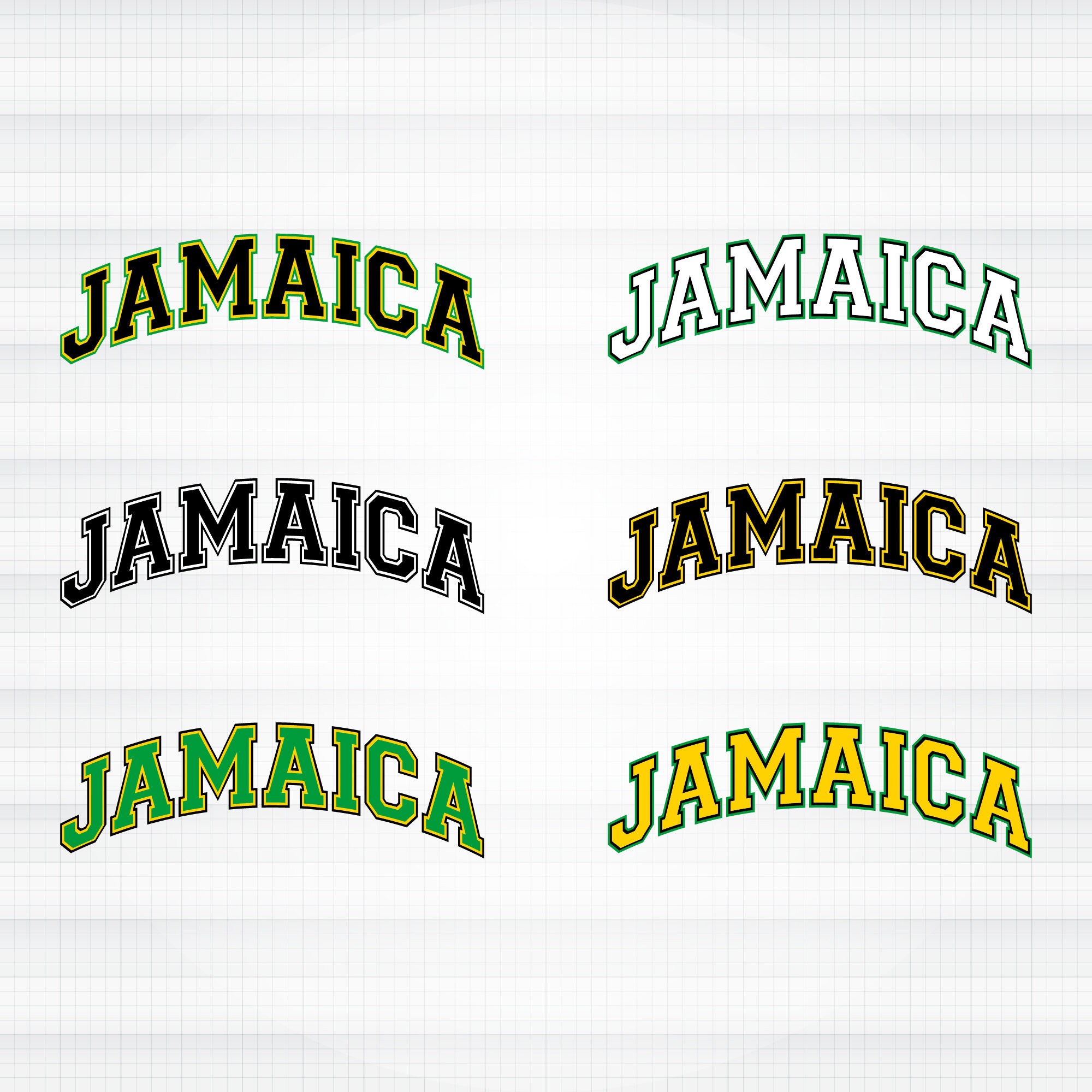 Jamaica Arched Text SVG PNG PDF T-shirt Design Lettering Cricut ...