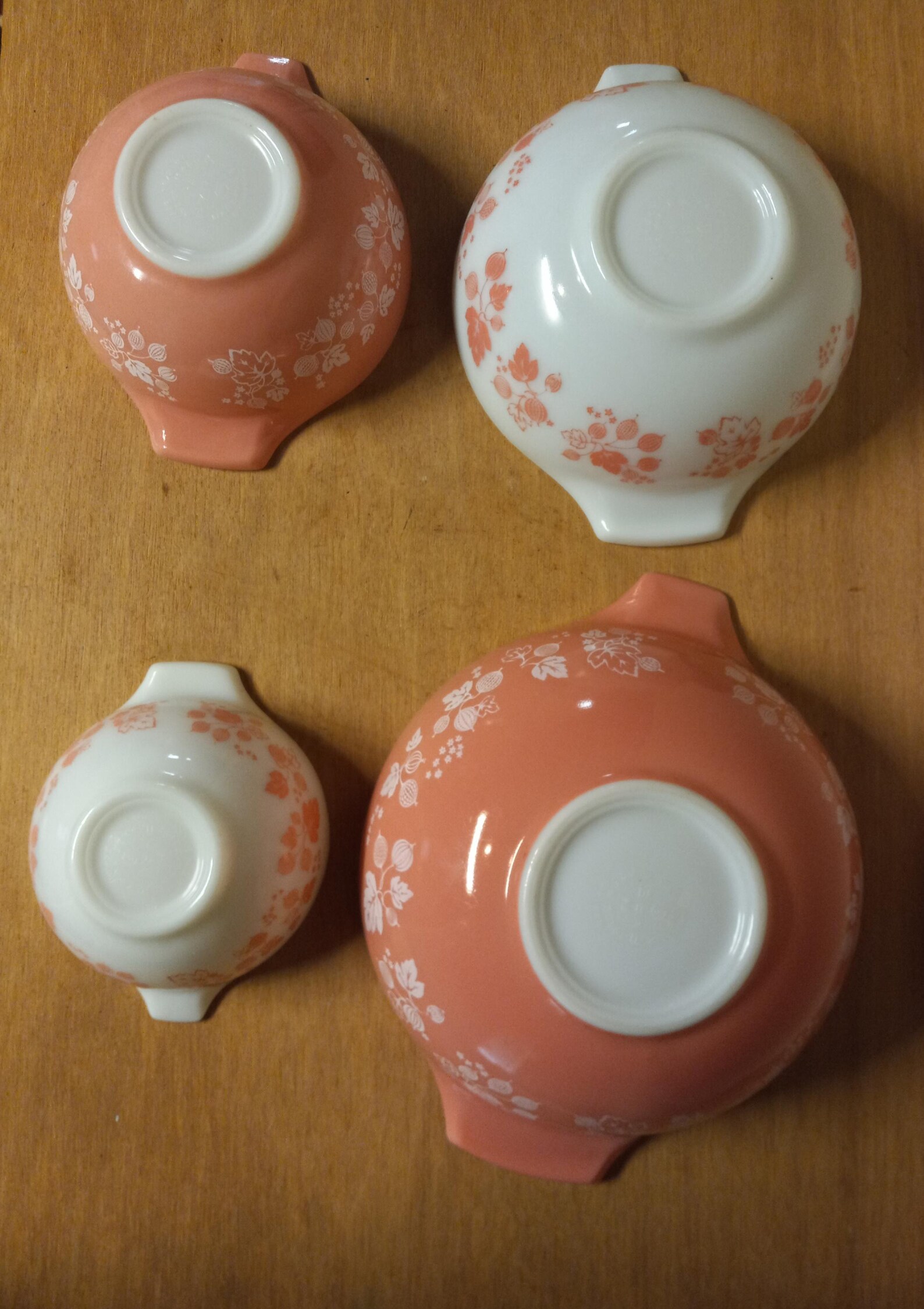 Vintage Pyrex Pink Gooseberry Cinderella Mixing Nesting Bowl Set ...