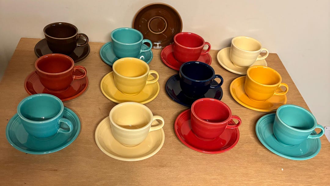 Set of 12 Fiesta Tea/coffee Cups and Saucers Mint Condition. Free ...