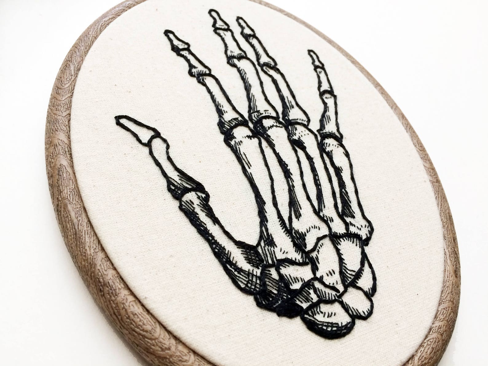 Skeletal Hand Bones 7x5.2 Inch Oval Embroidery Skeleton Ivory - Etsy