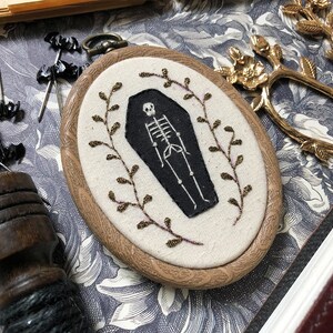 Mini Skeleton Coffin Embroidery Vines Memento Mori 2.5x3.5 Inch - Etsy
