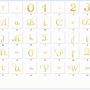 Gold Foil Handwritten Alphabet Clipart Gold Foil Letters Gold Foil Font ...