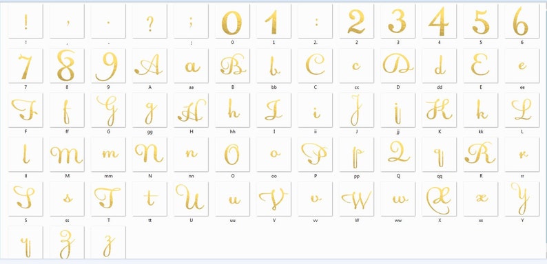 Gold Foil Handwritten Alphabet Clipart Gold Foil Letters Gold Foil Font ...