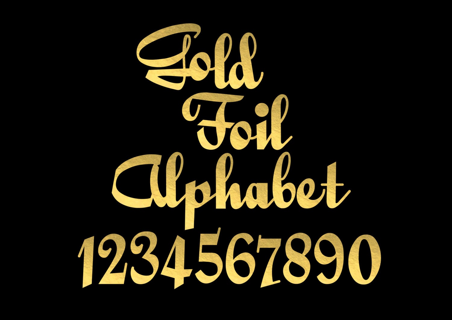 Gold Foil Calligraphy Alphabet Clipart Gold Foil Letters Gold - Etsy