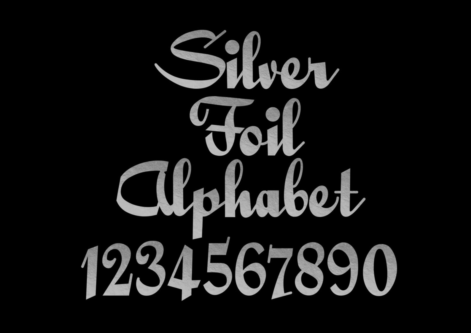Silver Foil Calligraphy Alphabet Clip Art Letters Font Silver - Etsy
