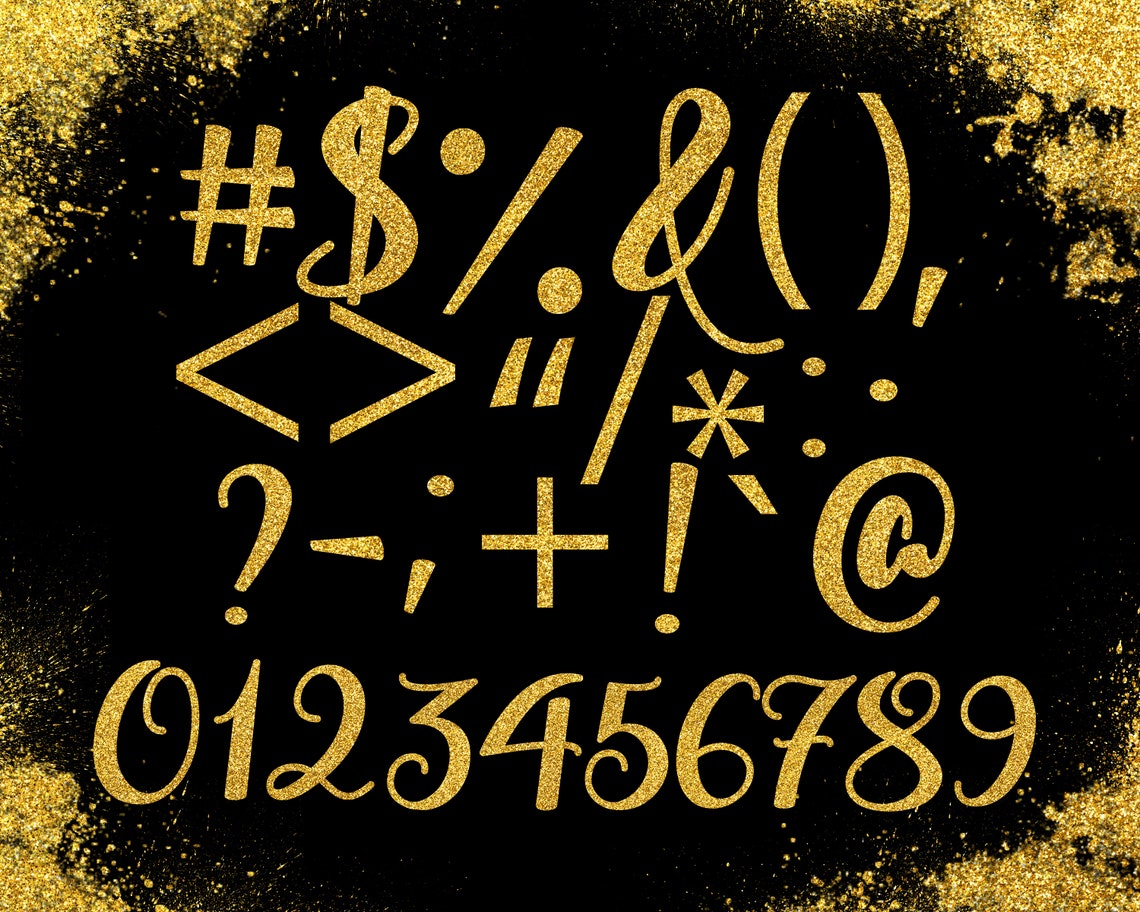 Gold Glitter Alphabet Clipart Gold Glitter Letters Gold Font Gold ...