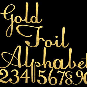 Gold Foil Handwritten Alphabet Clipart Gold Foil Letters Gold Foil Font ...