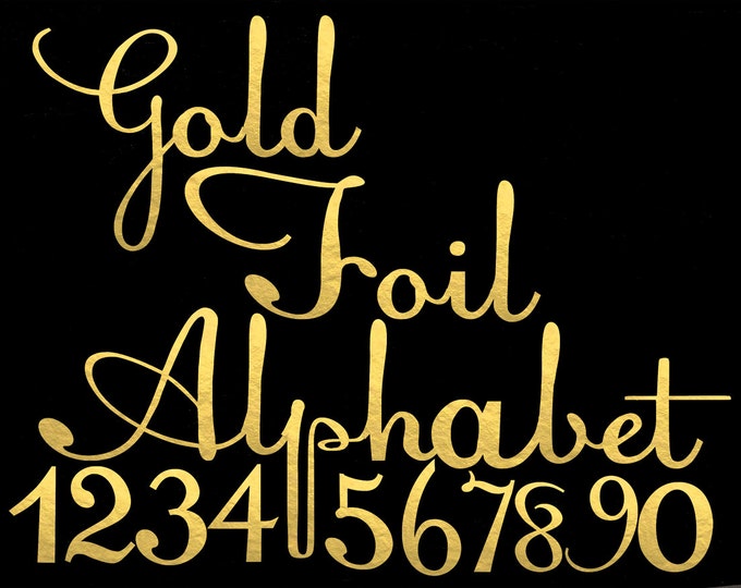 Gold Foil Handwritten Alphabet Clipart Gold Foil Letters Gold Foil Font ...