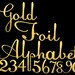Gold Foil Handwritten Alphabet Clipart Gold Foil Letters Gold Foil Font ...