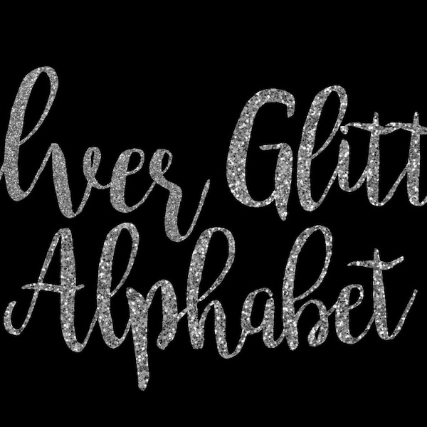 Silver Glitter Font - Etsy
