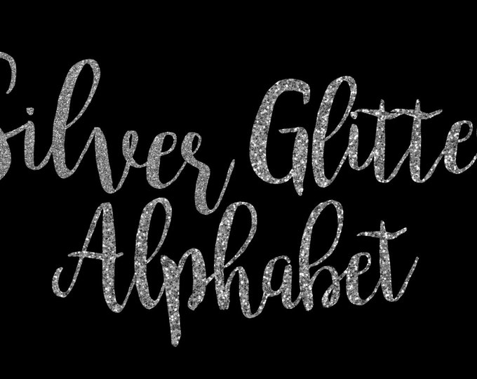 Silver Glitter Alphabet Clipart Silver Glitter Letters Silver Font ...