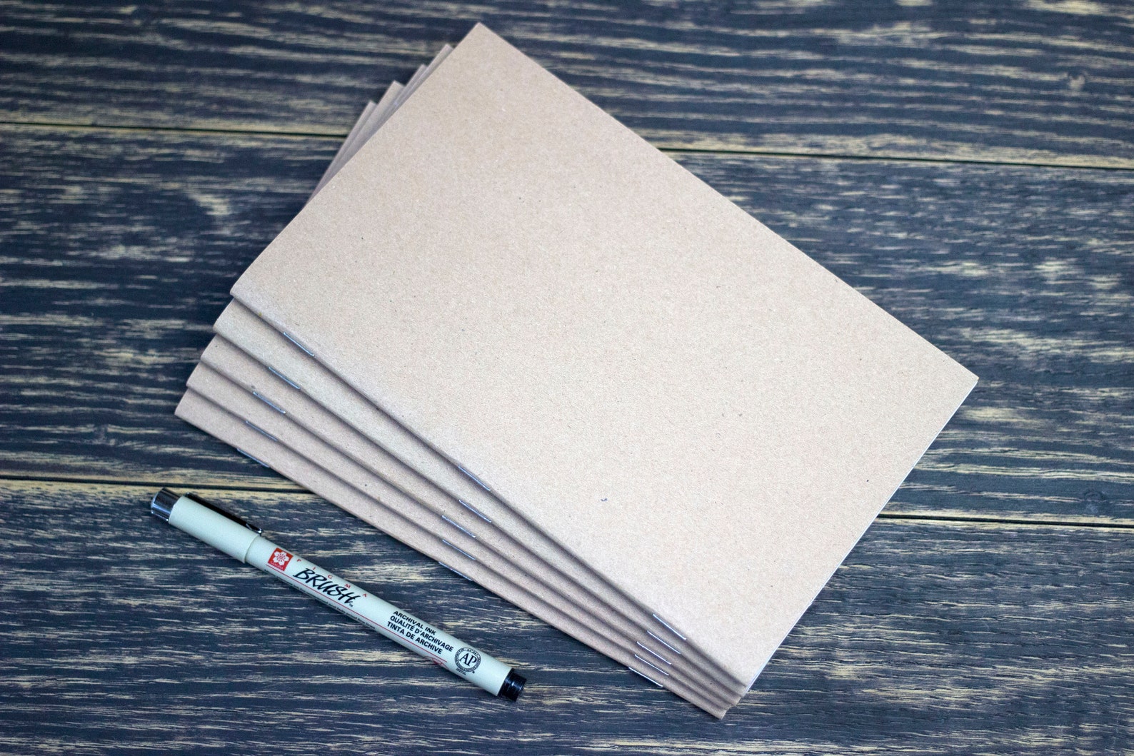 Set of 5 Notebooks / 4.33 X 8.07 Inches / Blank Pages / Kraft - Etsy