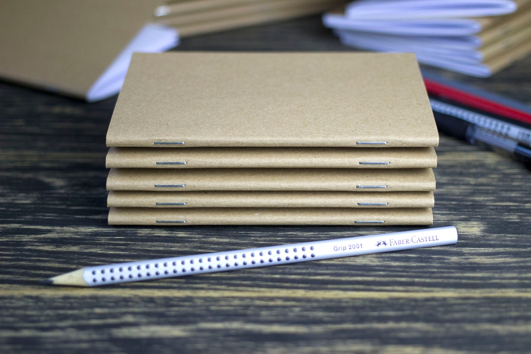 Set of 5 Notebooks, 3.5 X 5.5 Inches, Blank Pages, Kraft, Sketchbook ...
