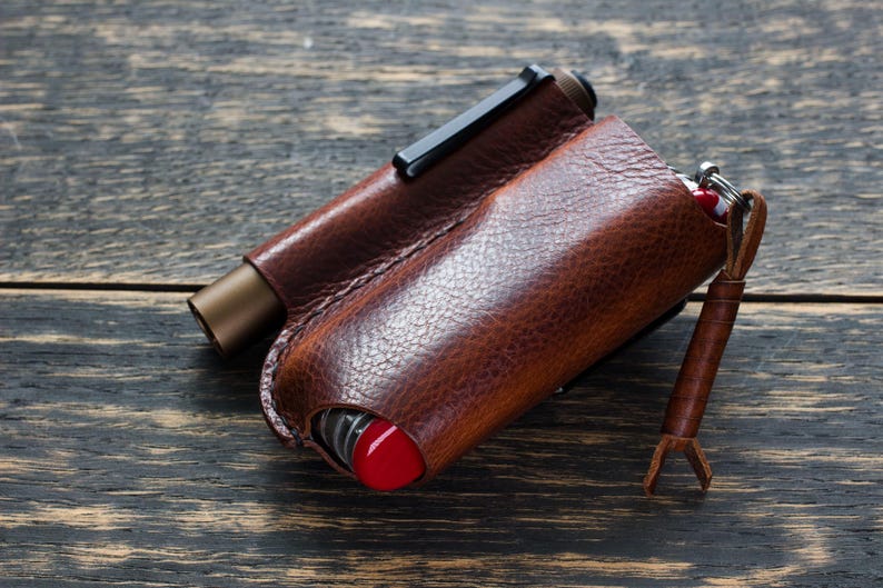 Leather EDC Organizer for Victorinox Swiss Champ, Streamlight ...