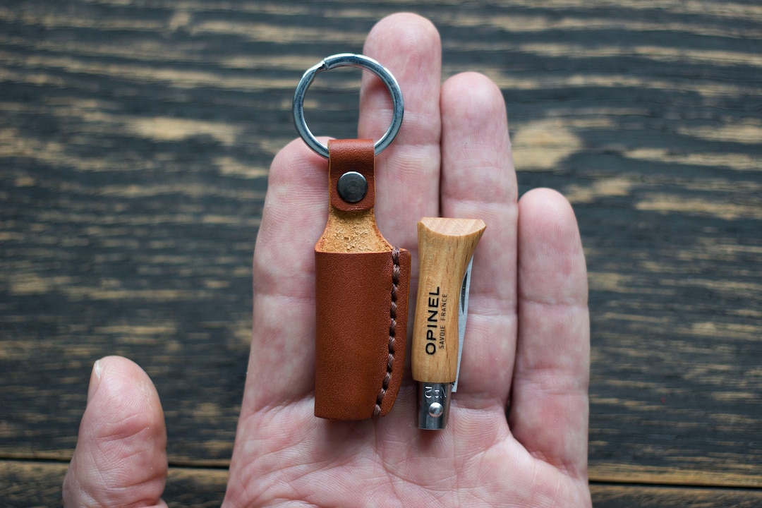 Scabbard - Keychain, Sheath for Knife Opinel, Personalized Leather ...