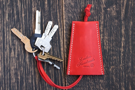 Leather Key Holder Leather Key Pouch Leather Keychain Key Case | Etsy