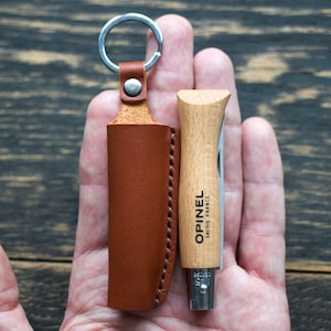 Personalized Leather Sheath for Opinel No.2,3,4,5, Keychain - Sheath ...