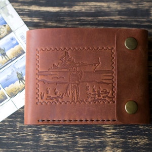 Wallet With Postage Stamp Image Russian Warship Go Fk Leather Coin ...
