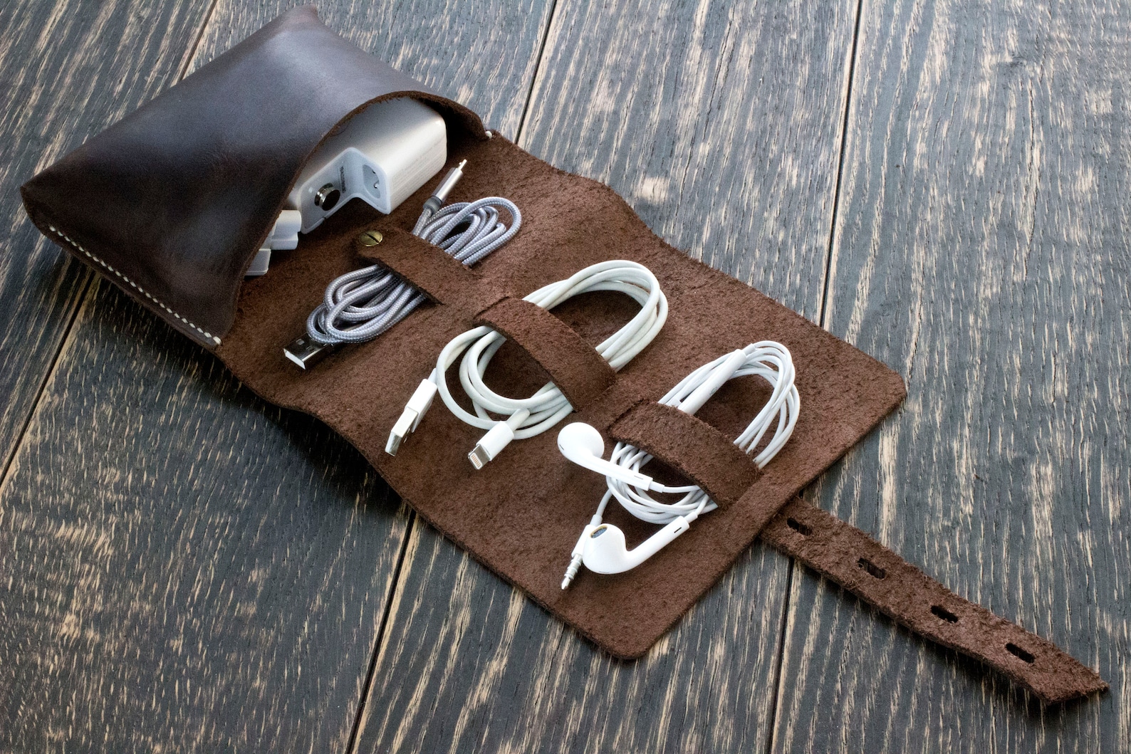 Cable Organizer Cord Organizer Leather Case Pouch for Cord - Etsy