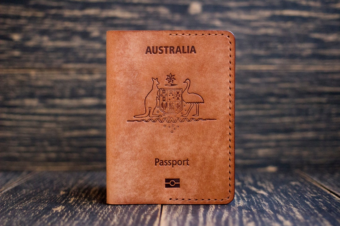 Australia Emblem Leather Passport Cover, Cover for Your Country's ...
