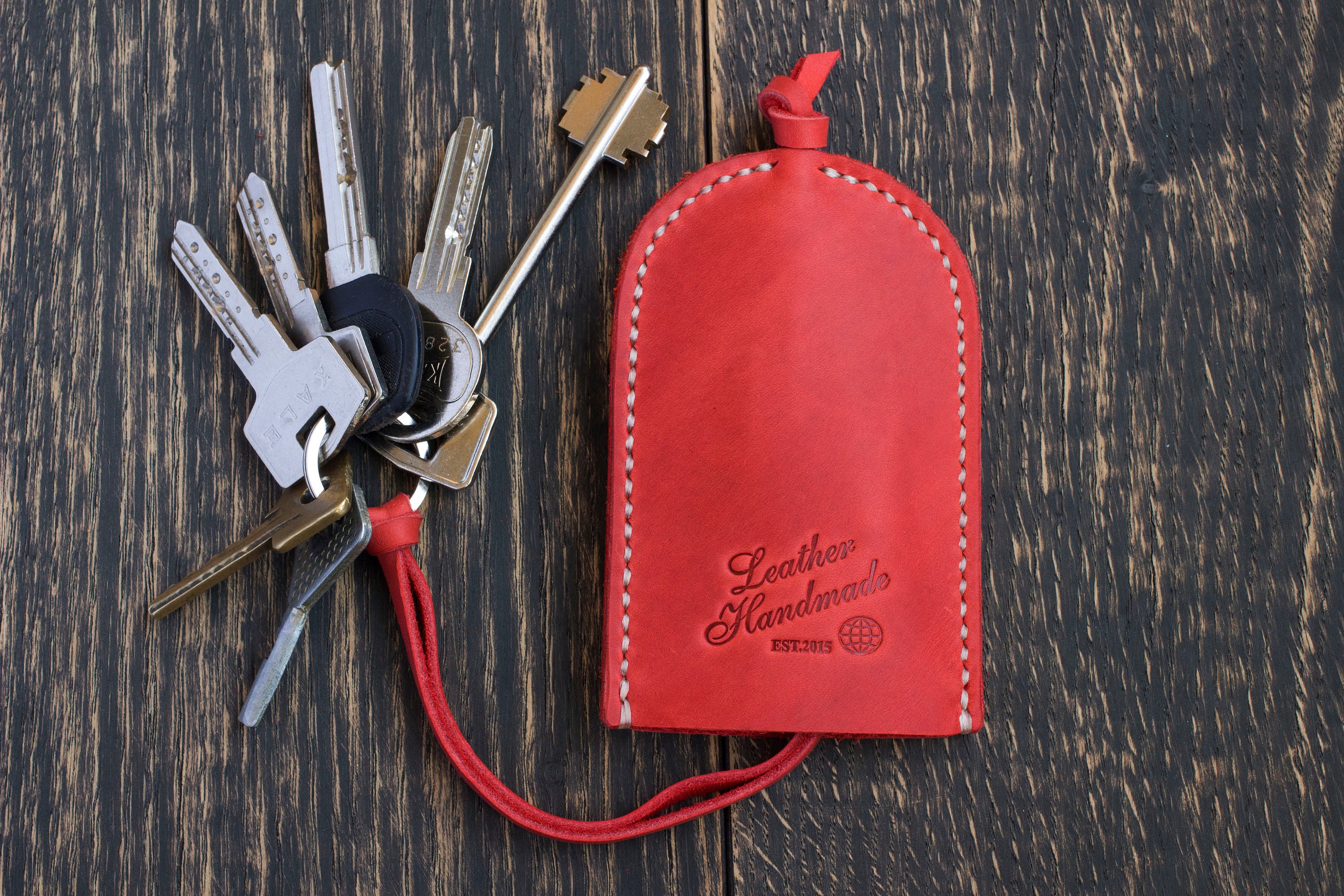 Leather Key Holder Key Case Leather Keychain Key Holder Leather Key ...