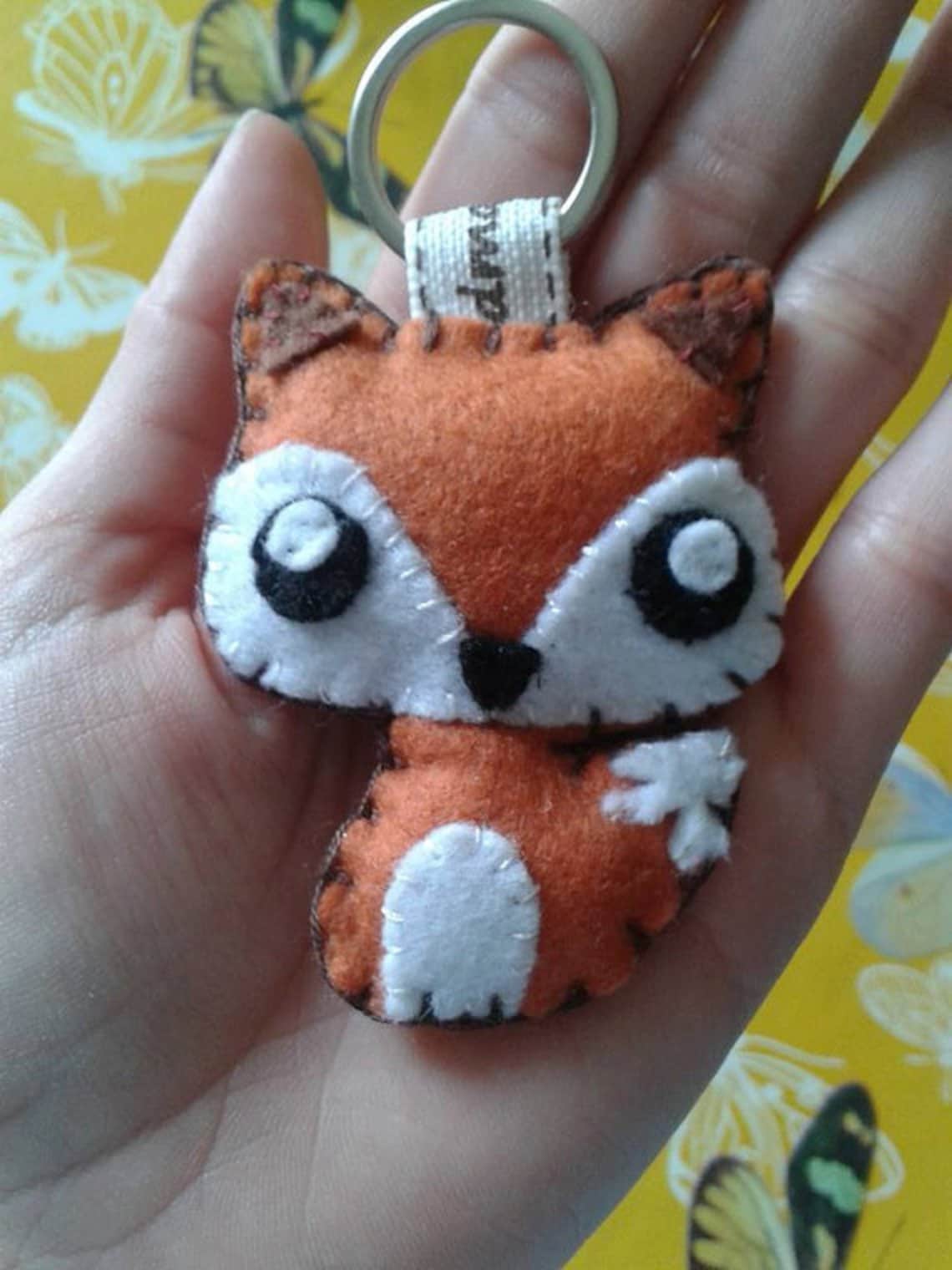 Felt animal fox keychain fox plush | Etsy