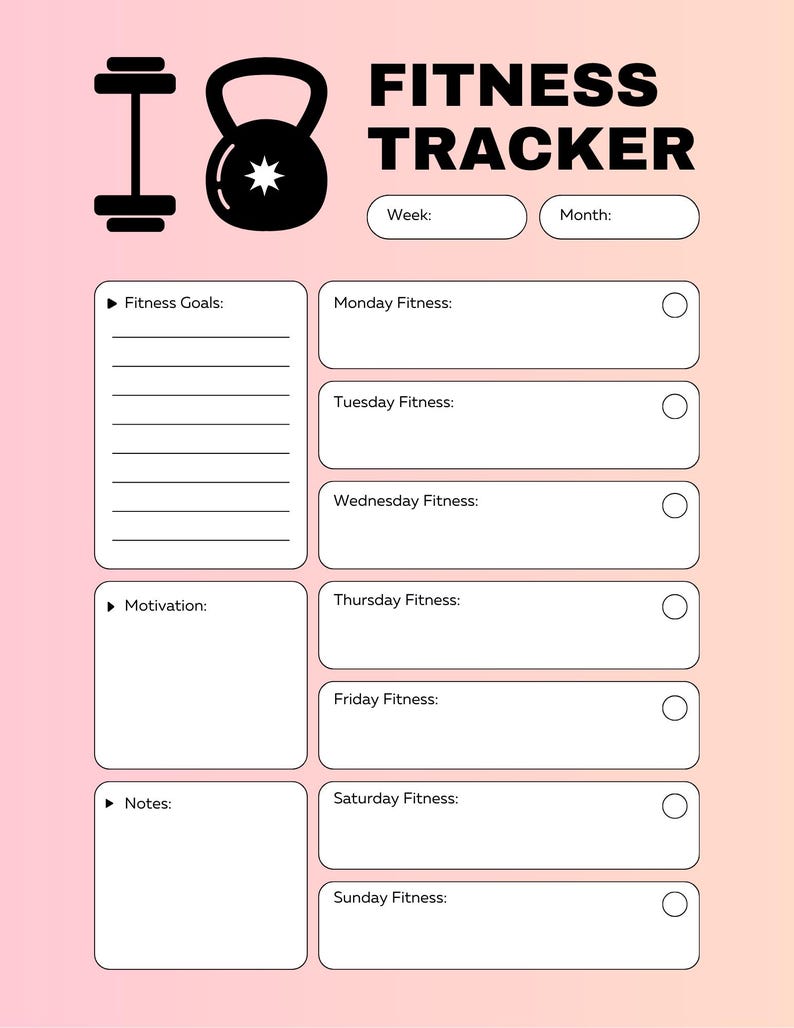 2026 Fitness Tracker Digital Planner: Workout, Meal & Habit Log ...