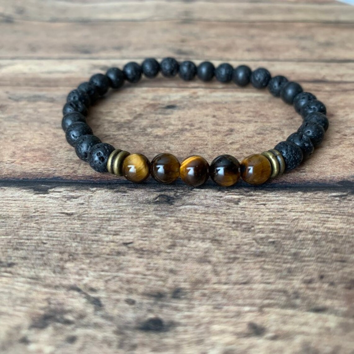 6mm Lava Rock Bracelet Beaded Bracelet Men's Bracelet - Etsy