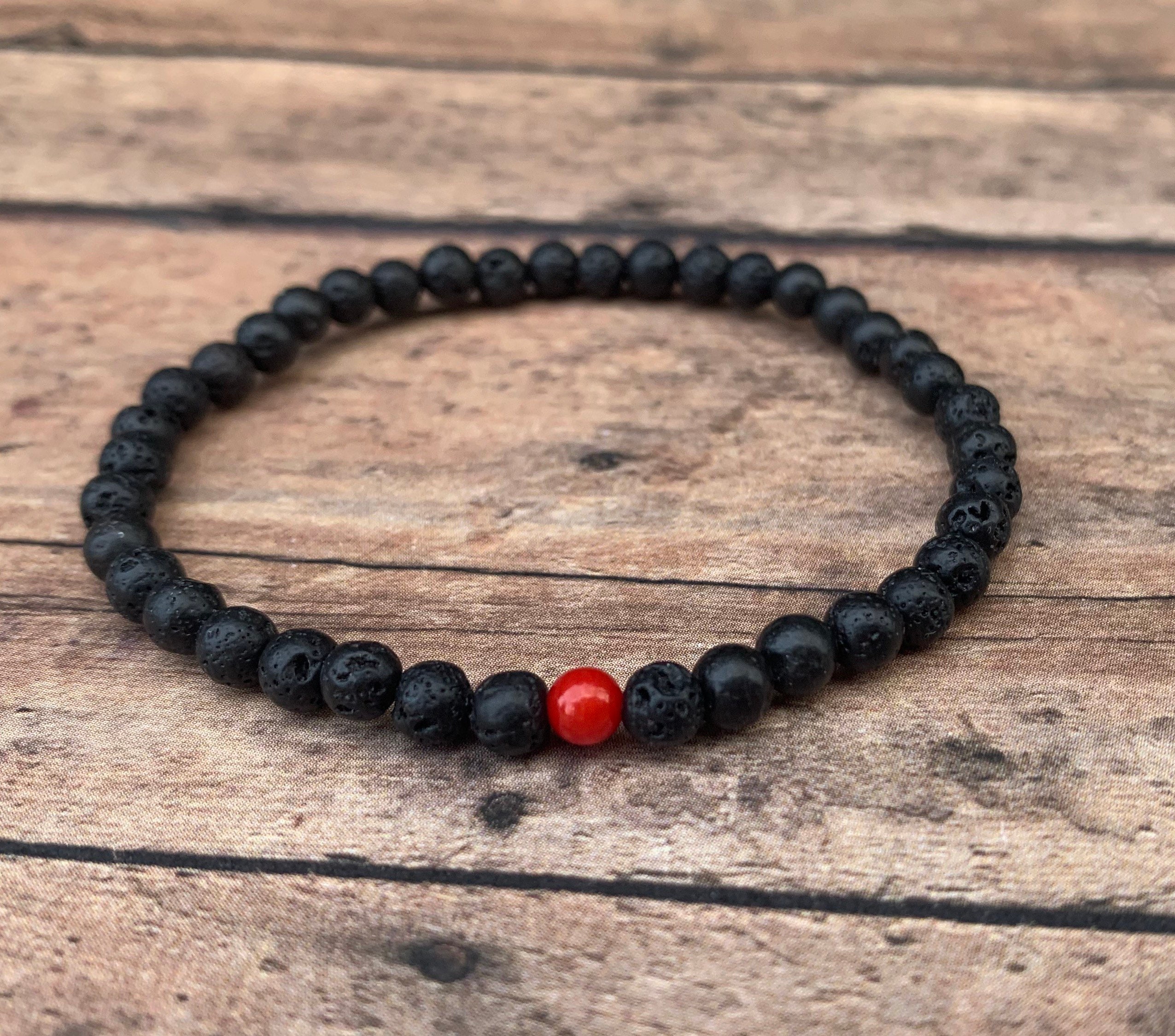 4mm Lava Rock Bracelet Beaded Bracelet Men's Bracelet | Etsy