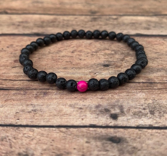 discount outlet online 4mm Lava Rock Bracelet, Beaded Bracelet, Men's ...