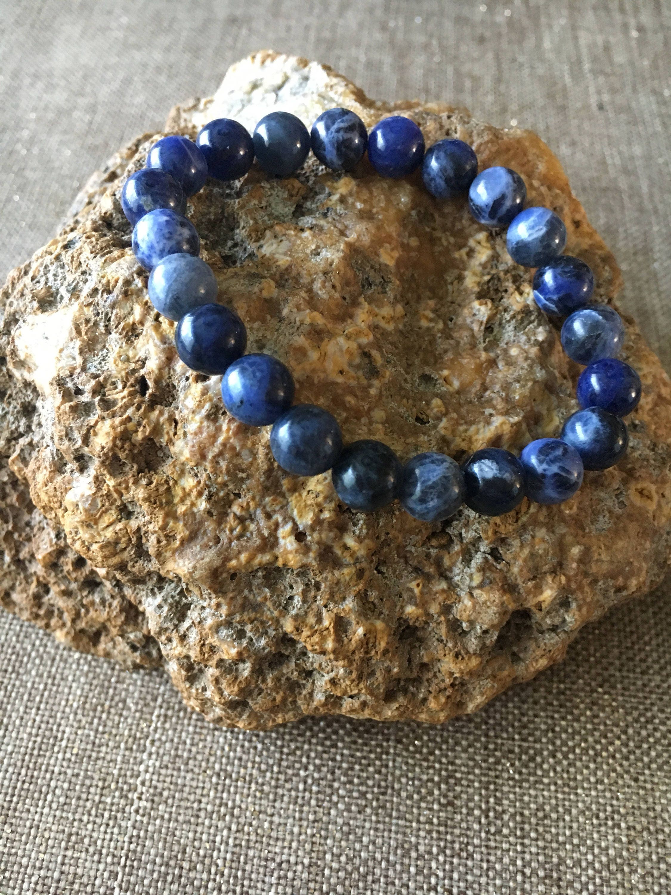 Pulsera de sodalita azul natural africana de 8 mm pulseras de | Etsy