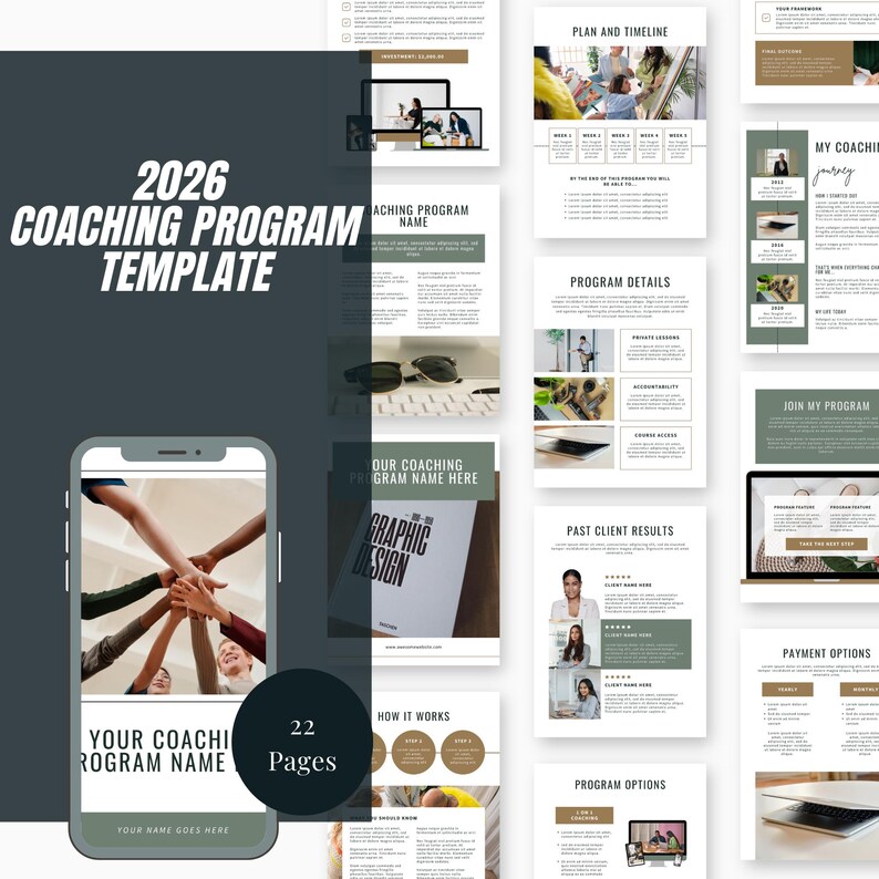Coaching Program Template PDF | Client Planner and Workbook | Digital ...