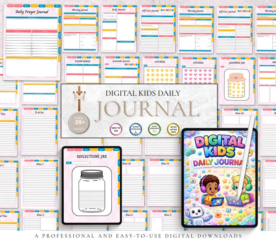 Digital Kids Daily Journal, Reflection, Gratitude, Mindfulness Planner ...