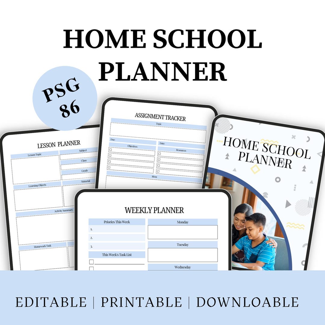 Homeschool Planner Printable | Home School Organizer PDF | Lesson ...