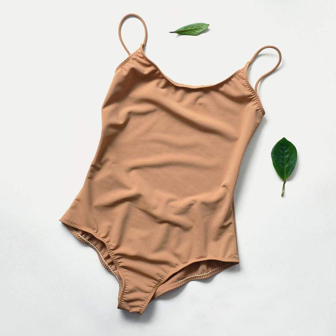 Open Back One Piece Swimsuit Beige Swimsuit Nude Swimsuit Etsy
