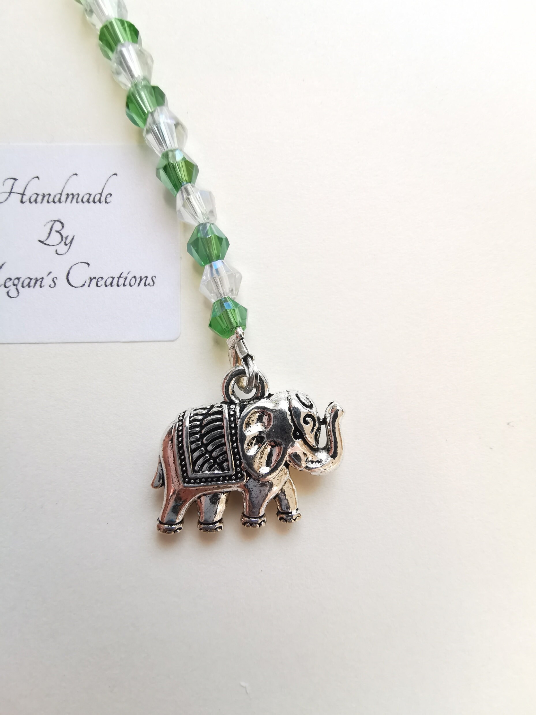 Silver Coloured Elephant Bookmark Made With a Choice of Glass - Etsy