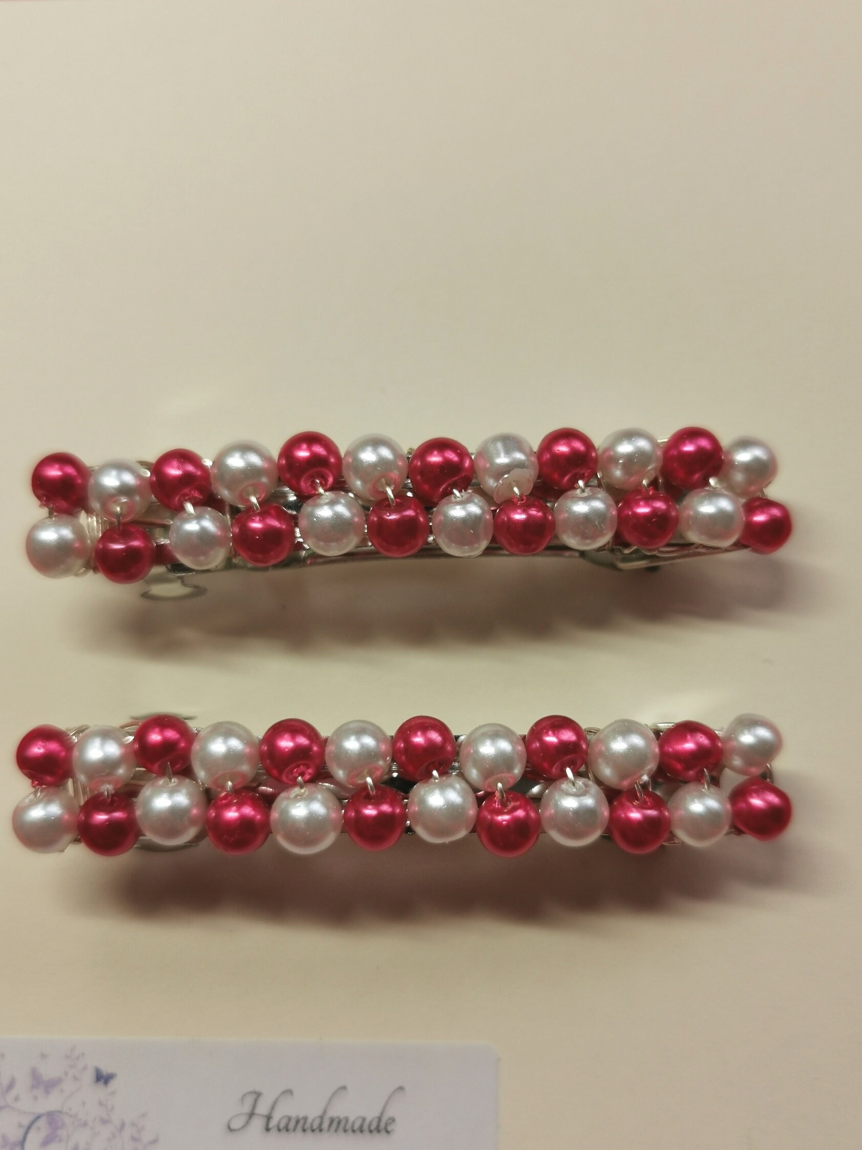 Rode en witte kralen haarclips rode en witte kralen haar - Etsy Nederland