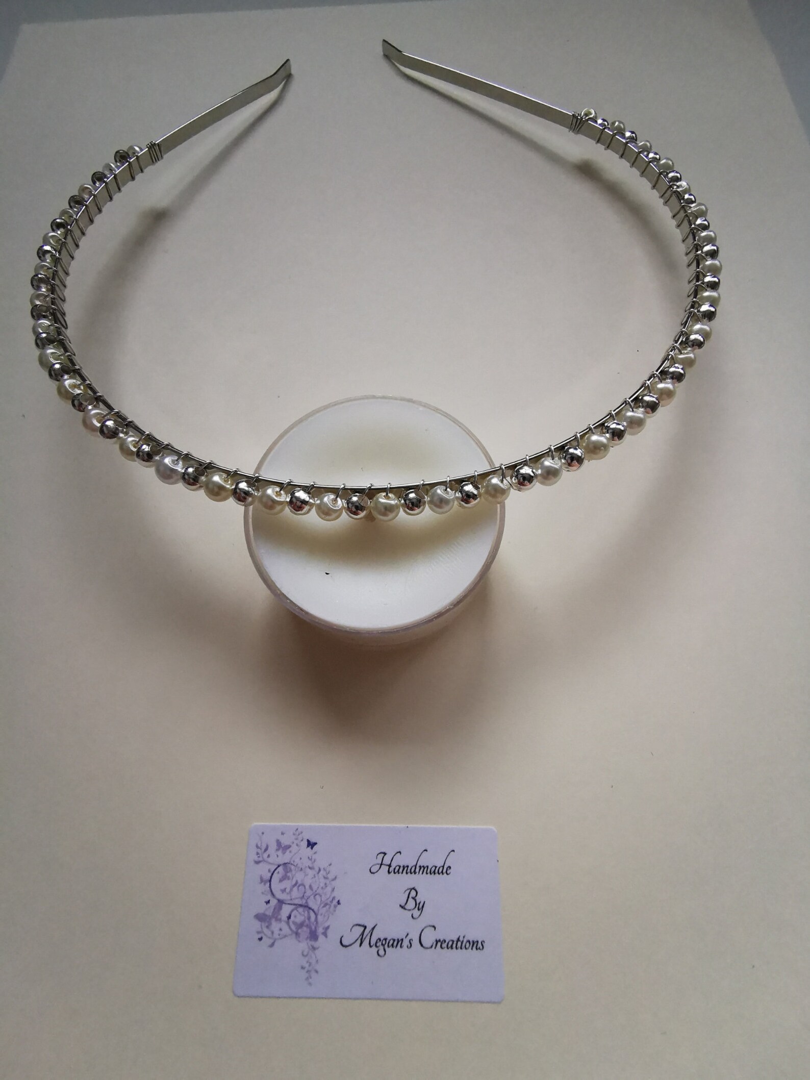 Cream and silver coloured hair band cream and silver coloured | Etsy