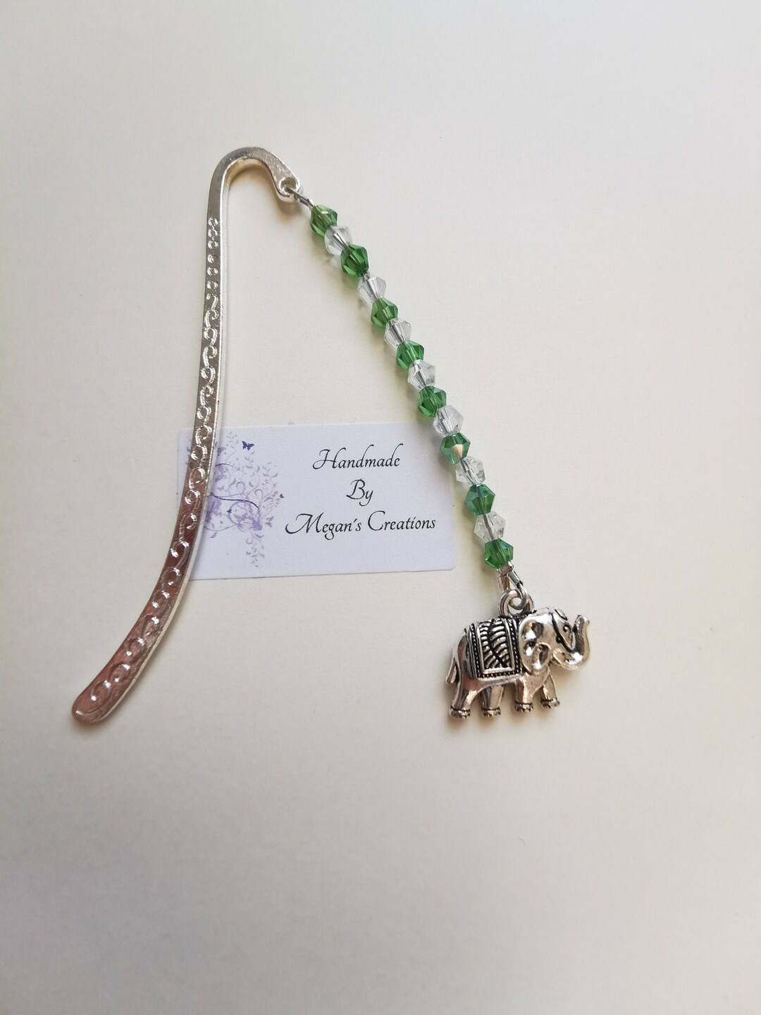 Silver Coloured Elephant Bookmark Made With a Choice of Glass - Etsy